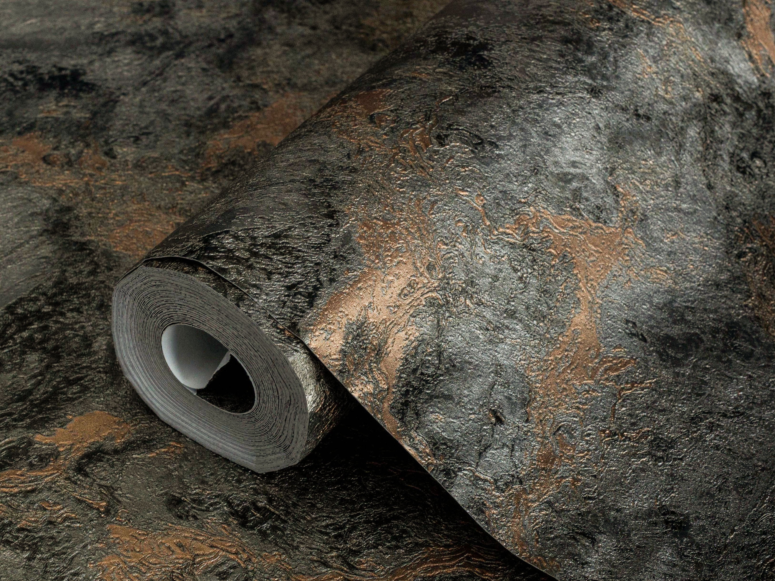 Black Embossed Wallpaper, Aesthetic Textured Wallcovering Roll, 41.7”W ...