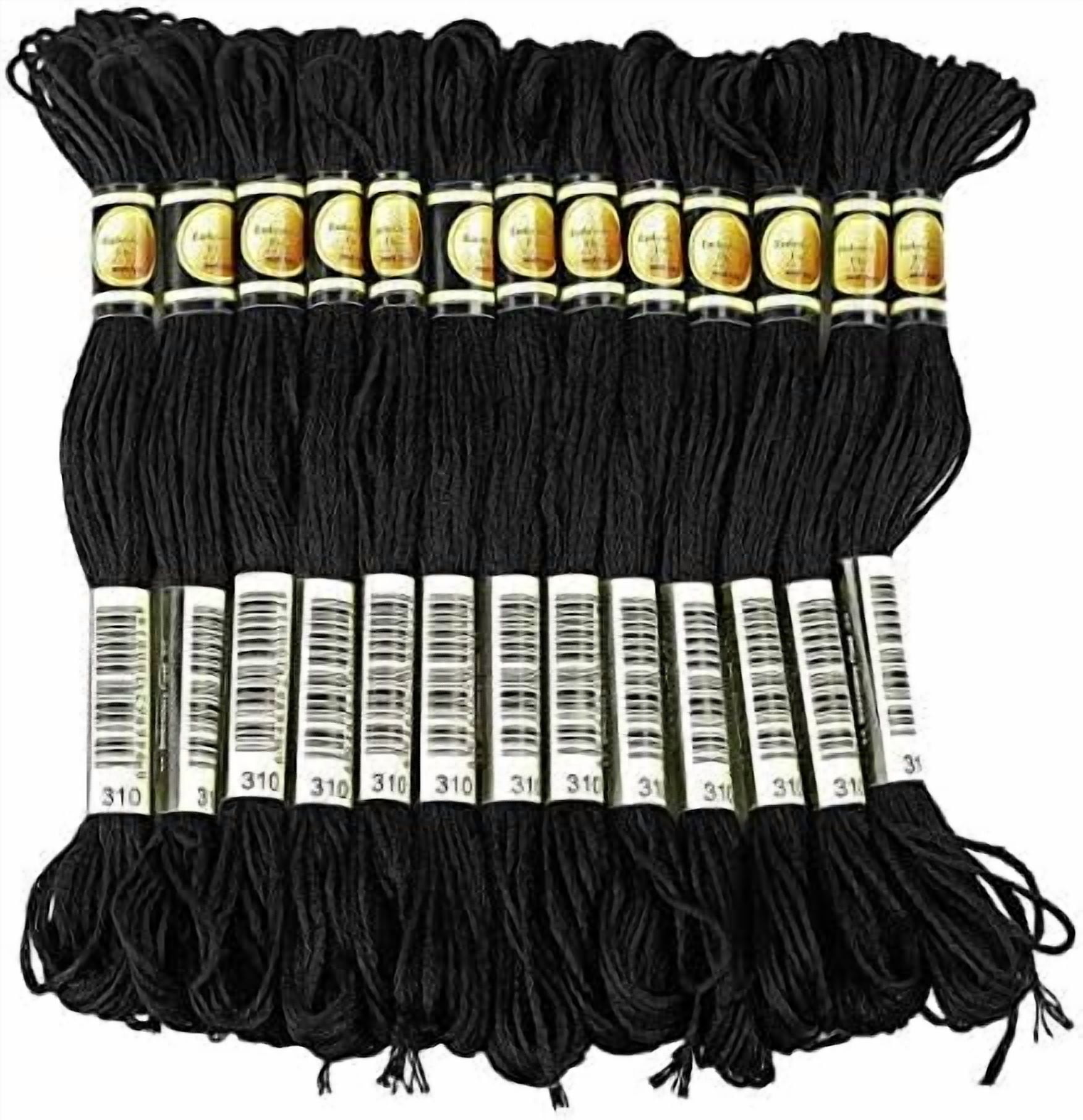 Black Embroidery Floss, 24 Skeins Embroidery Thread Friendship Bracelet ...