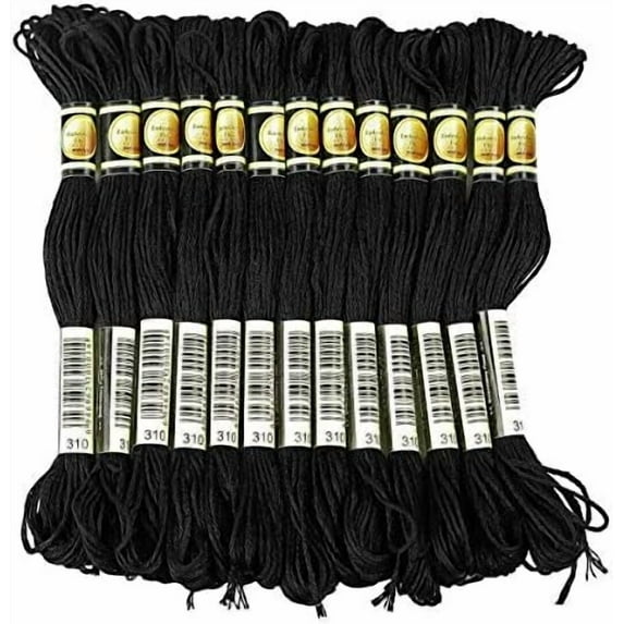 Black Embroidery Floss, 24 Skeins Embroidery Thread Friendship Bracelet ...
