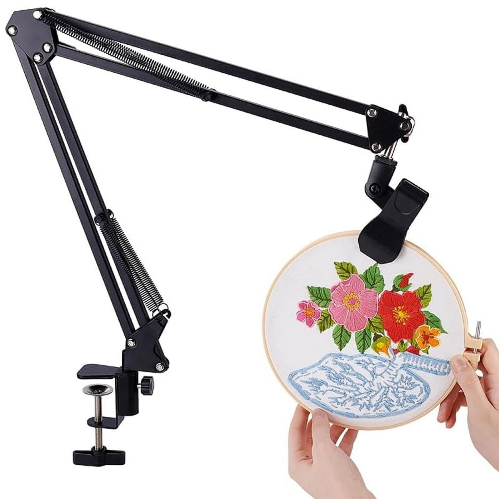 Black Embroidery Table Stand Kit 8-12mm Hole Hand Embroidery Stand Knee ...