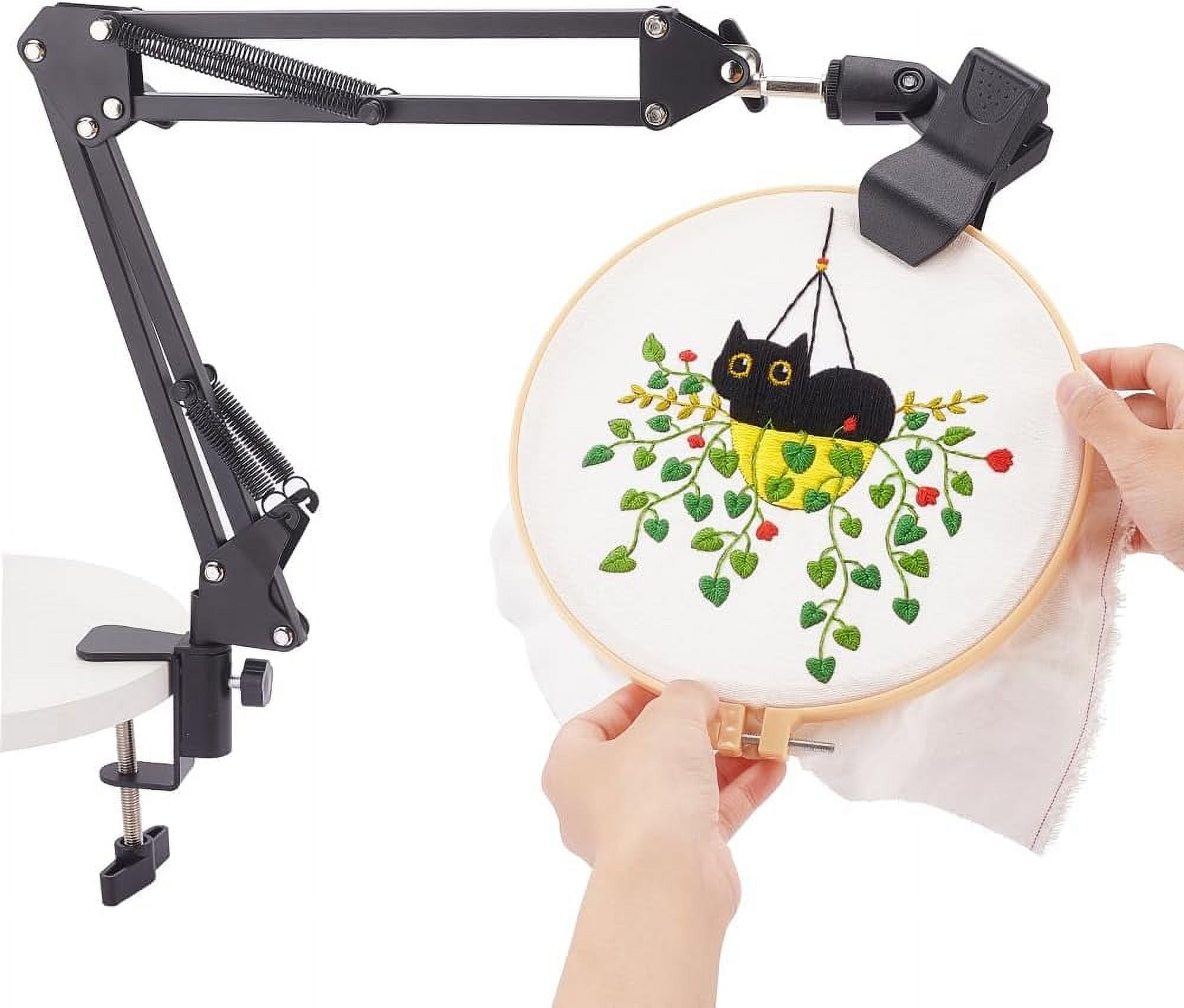 Black Embroidery Table Stand Kit 8mm Hole Hand Embroidery Lap Folding ...