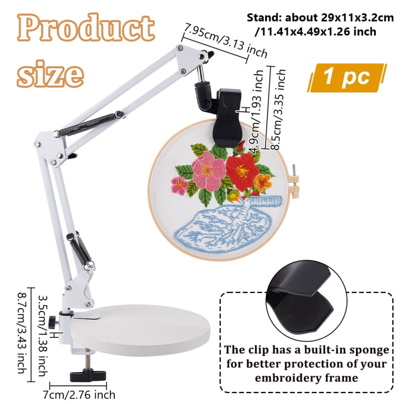 Black Embroidery Table Stand Kit 8mm Hole Hand Embroidery Stand Lap ...