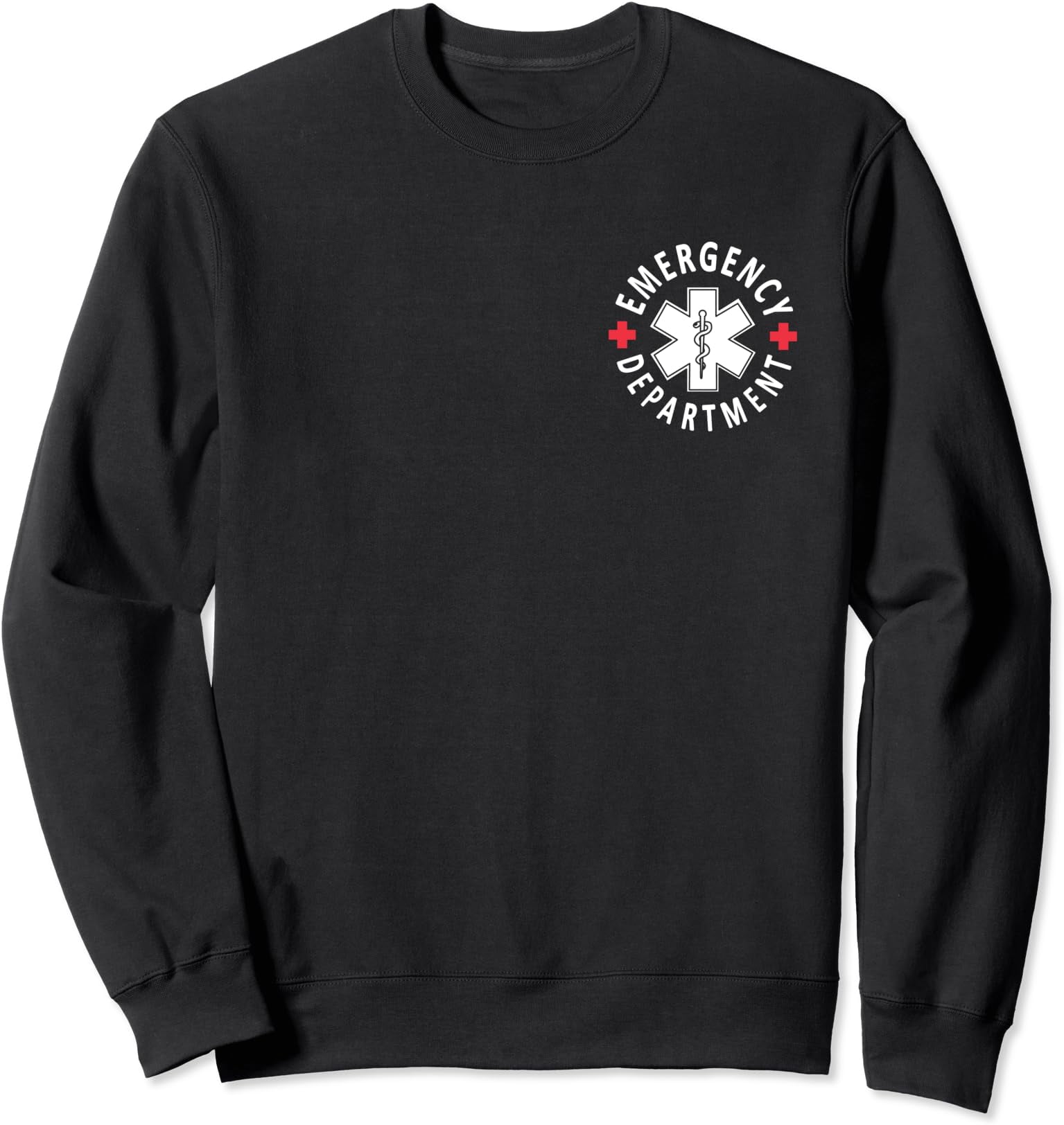 Black Emergency Department Medical Symbol Sweatshirt for Healthcare ...