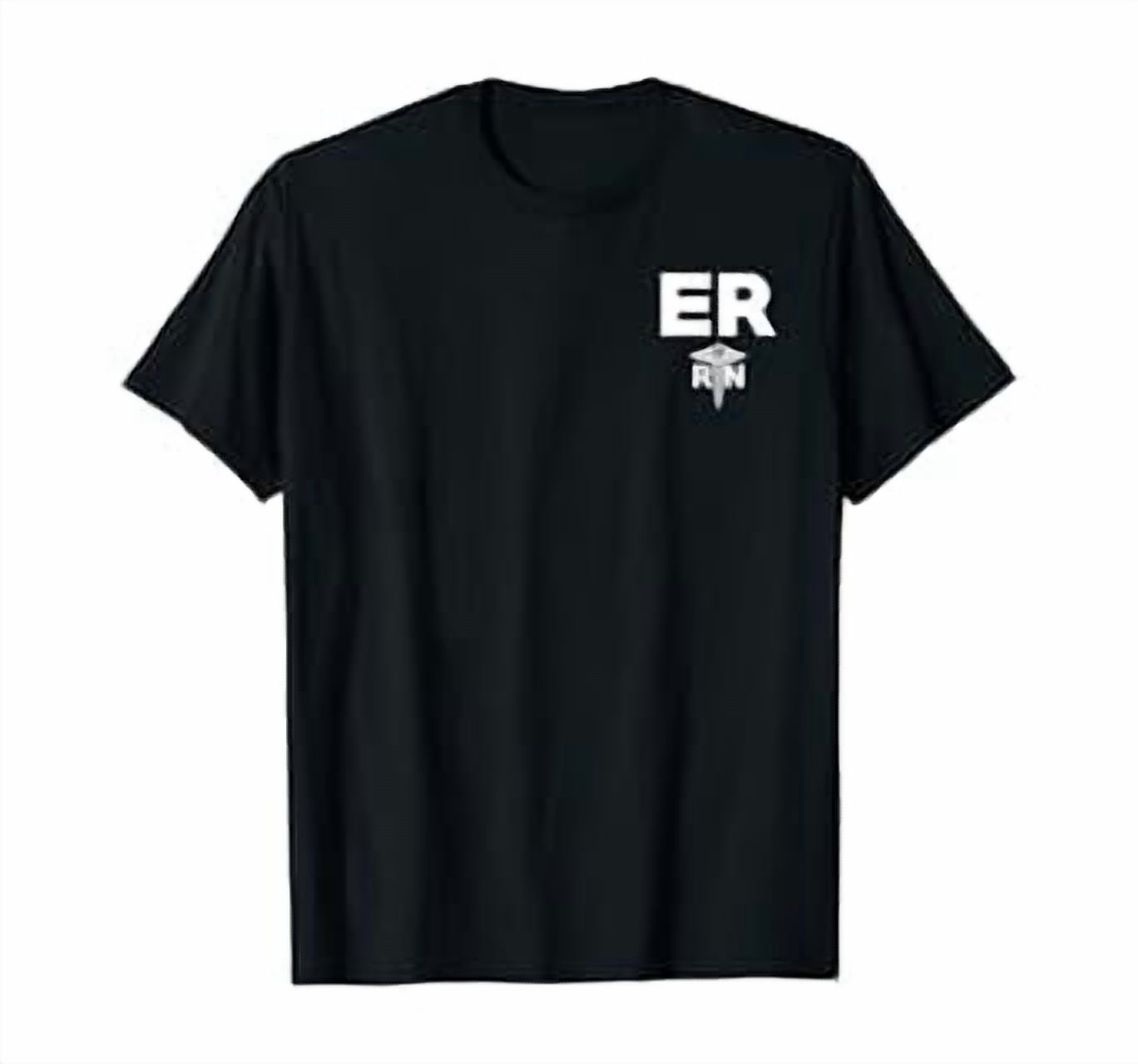 Black Emergency Room Registered Nurse T-Shirt for Hospital RN Staff ...