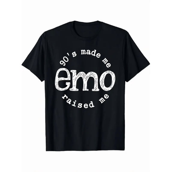 Black Emo Graphic T-Shirt for Men & Women - 90'S Emo Style "90'S Made ...