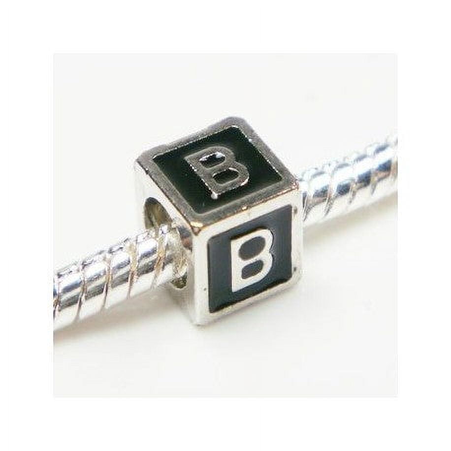Black Enamel Letter "B" Bead Charm - Walmart.com