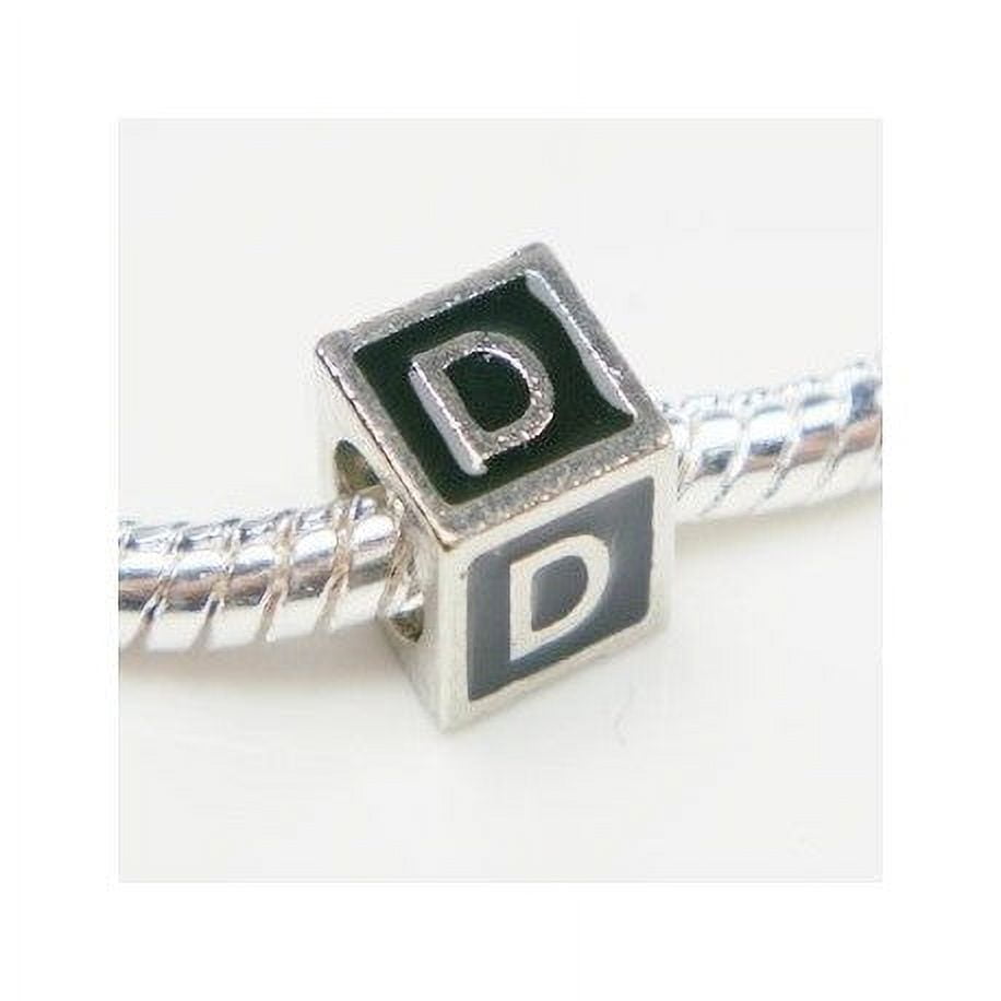 Black Enamel Letter "D" Bead Charm - Walmart.com