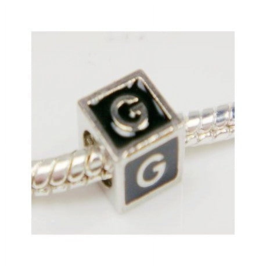 Black Enamel Letter "G" Bead Charm - Walmart.com