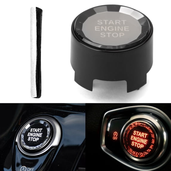 Black Engine Start Stop Switch Button Cover For BMW F Chassis F30 F10 ...