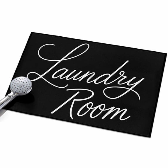 Black Entryway Rug 2x3ft Washable Non Slip Bathroom Rug Low Pile Soft ...