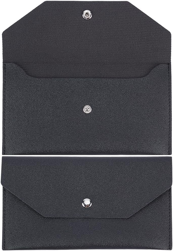 Black Envelope Wallet PU Leather Cash Small Money Bag Wallet Organizer ...