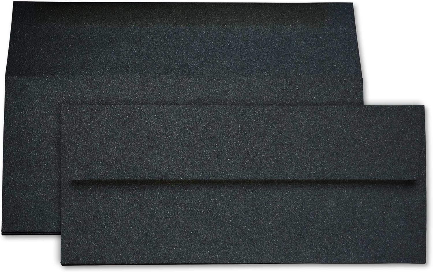 Black Envelopes - #10 Stardream Metallic 4 1/8 x 9 1/2 Straight Flap 81T, 25 Pack - Walmart.com