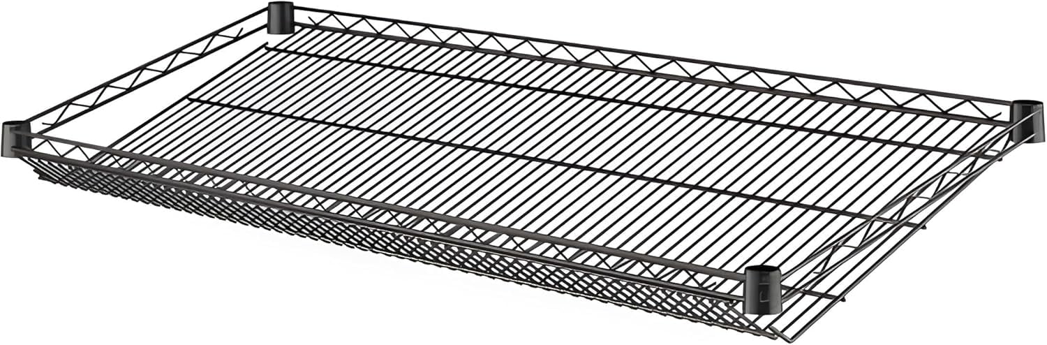Black Epoxy Wire Basket, Slanted Shelf 18" x 48" NSF, Commercial ...