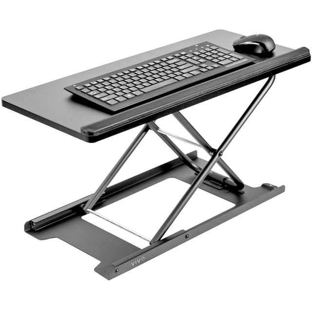Black Ergonomic Keyboard and Mouse Stand, 27 Inch Scissor Lift Design ...
