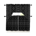 Black Ethnic Tribe Kitchen Curtains Sets for Windows 3 Piece ...