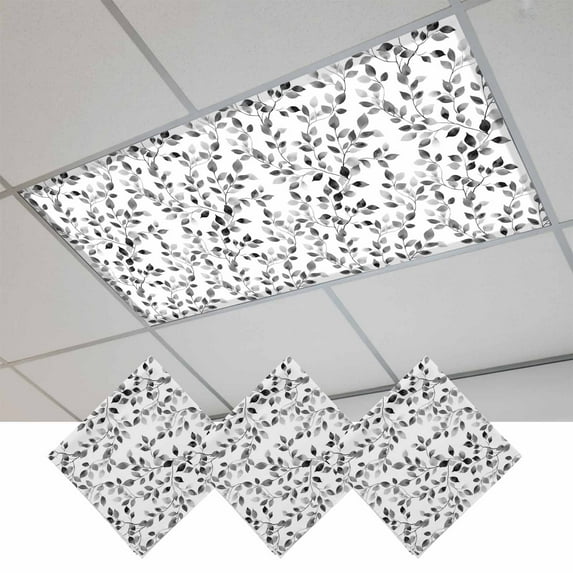 Black Eucalyptus Leaves Fluorescent Light Covers, Summer Botanical ...