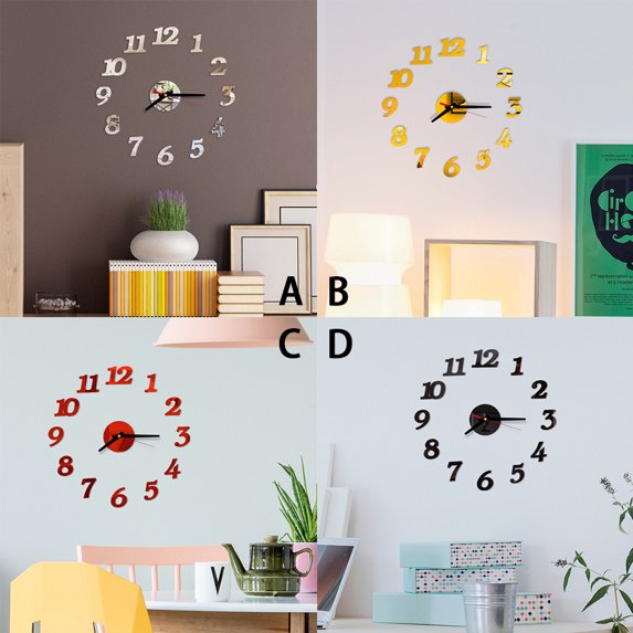 Black European Acrylic Wall Clock Custom Diy Stickers Clock ...