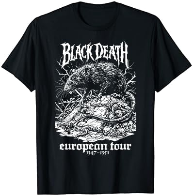 Black European Tour Plague Rat Medieval History Goth Art T-Shirt ...