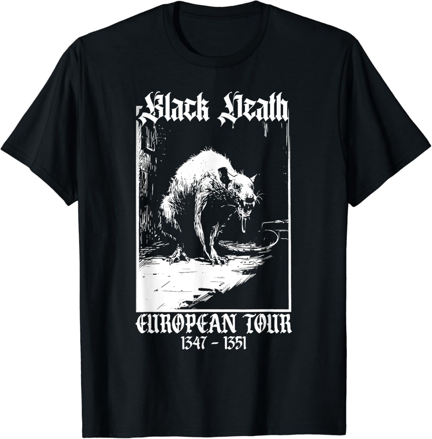 Black European Tour Plague Rat Medieval History Goth T-Shirt - Walmart.com