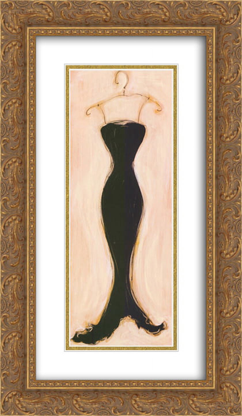 Black Evening Gown 2x Matted 12x24 Gold Ornate Framed Art Print by ...