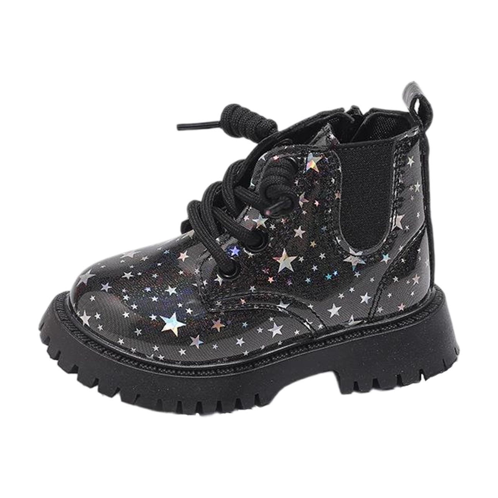 Black Everyday Girls Boots With Soft Lining And Secure Fit For Learning ...