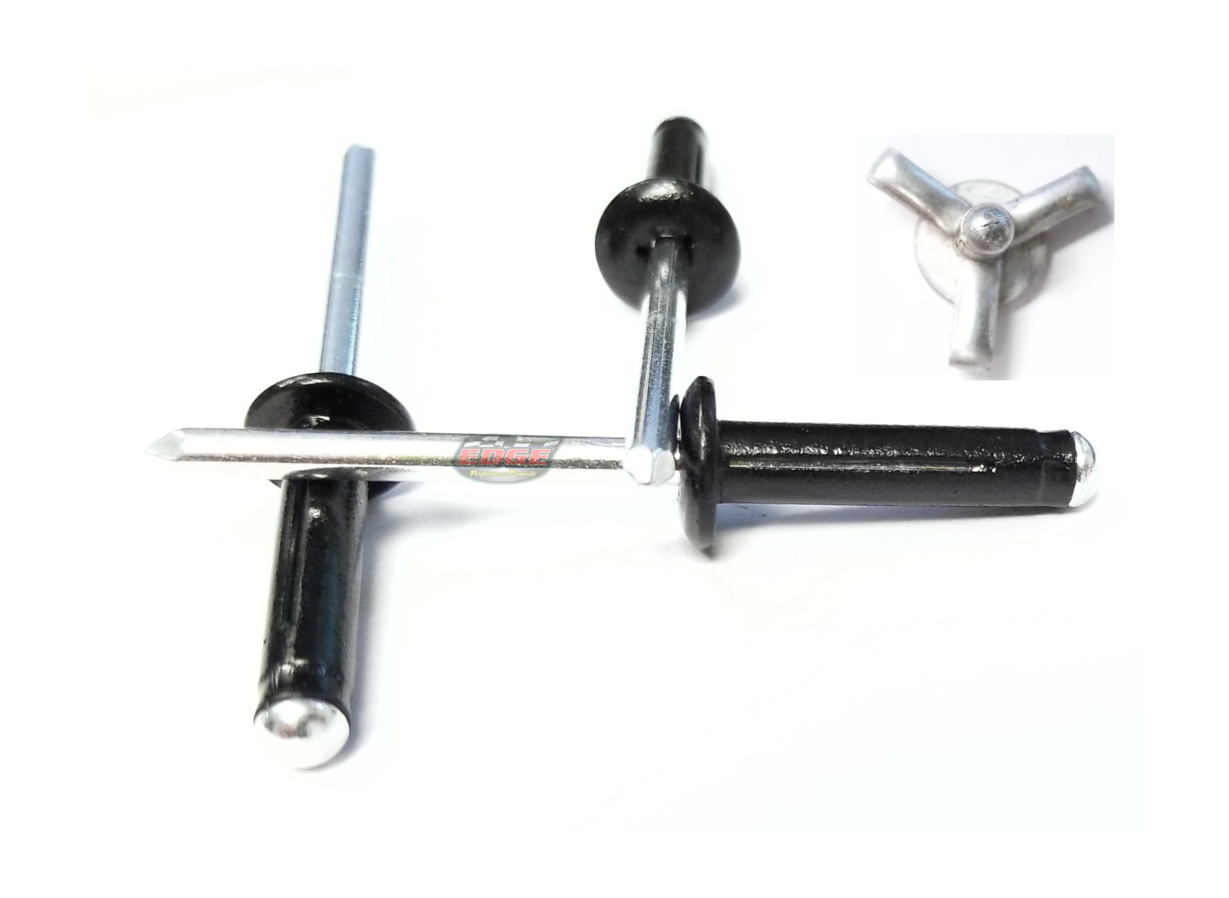 Black Pop Rivets 3/16" Tri-Fold Small Aluminum Head Steel Mandrel .040 ...