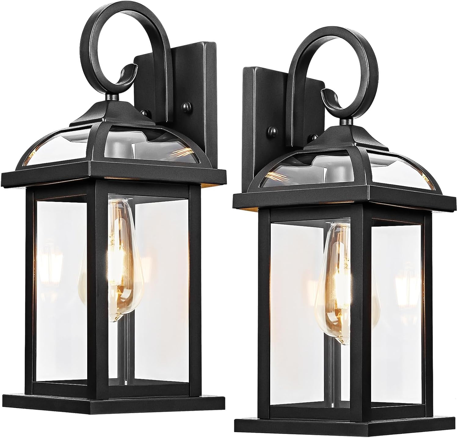 Black Exterior Light Fixtures 2-Pack, Anti-Rust Aluminum Outdoor Wall ...