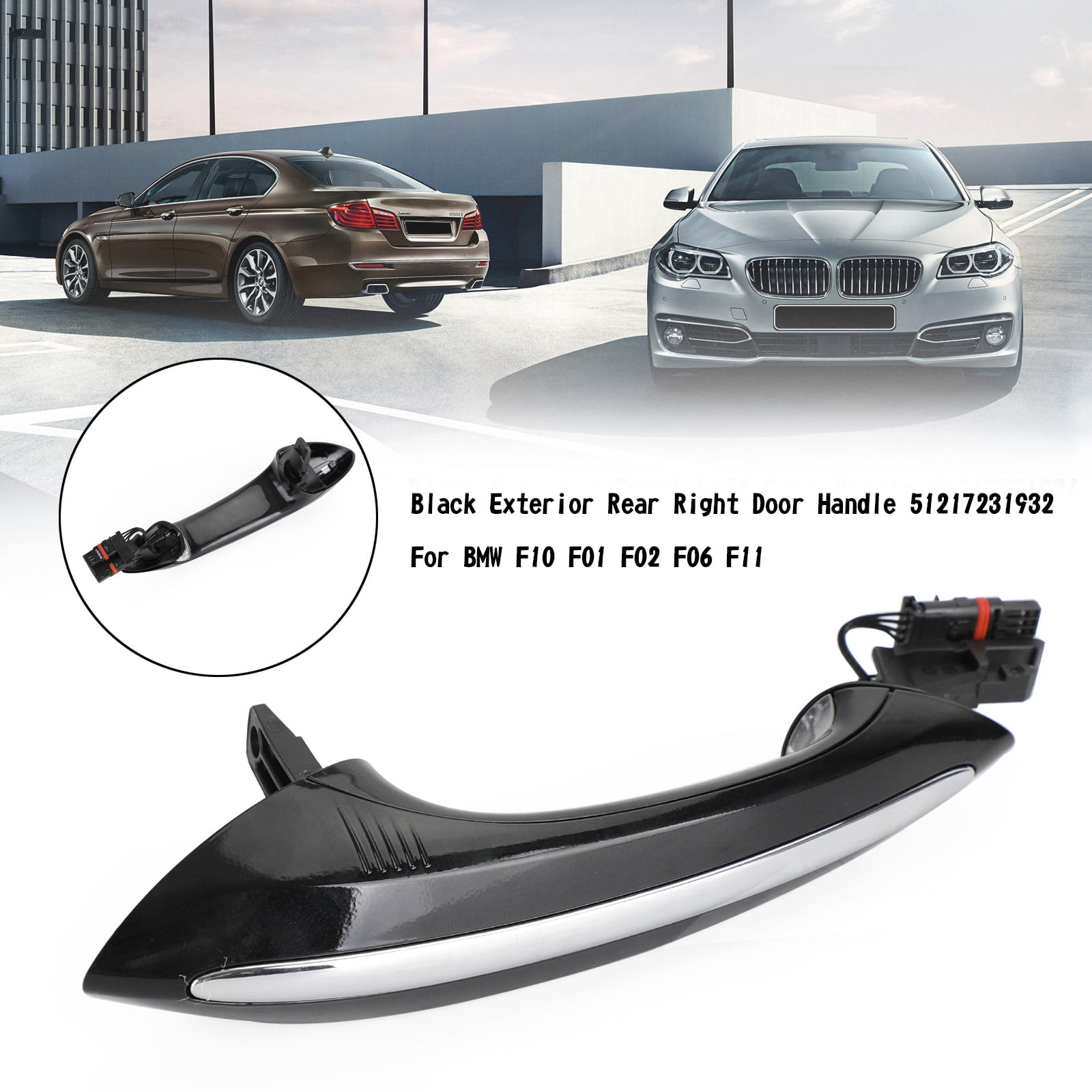 Black Exterior Rear Right Door Handle 51217231932 For BMW F10 F01 F02 ...