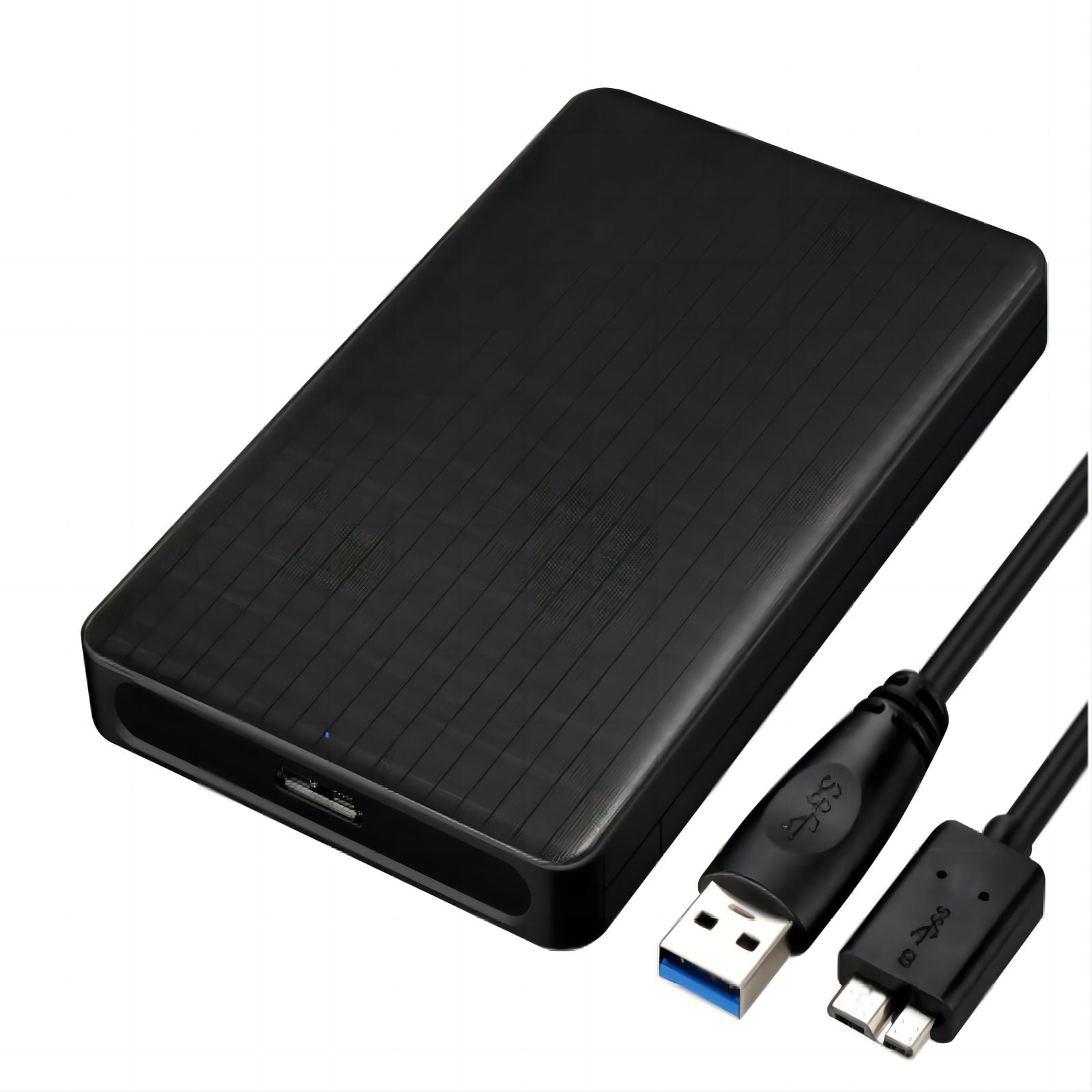 ENTSASMO Black External Hard Drive Enclosure for 2.5 Inch SATA SSD HDD ...