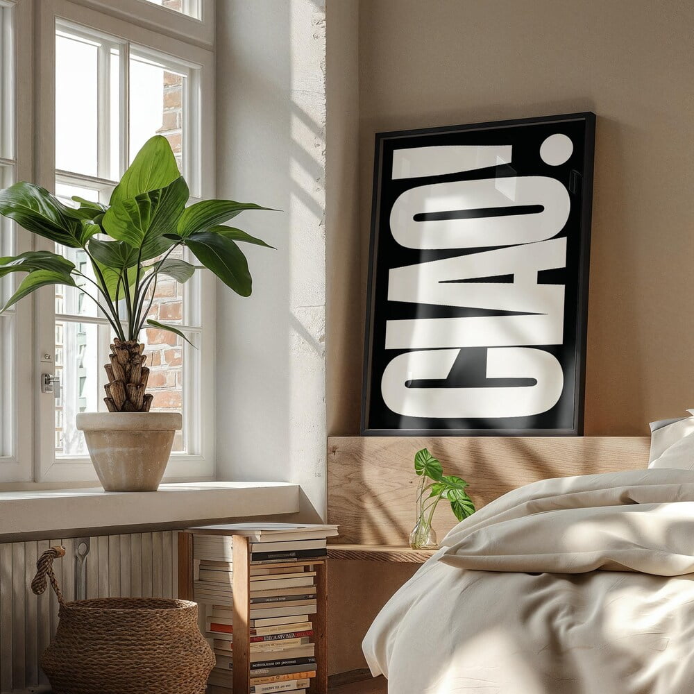 Black Extra Large Wall Art Black And White Typography Poster And Black ...