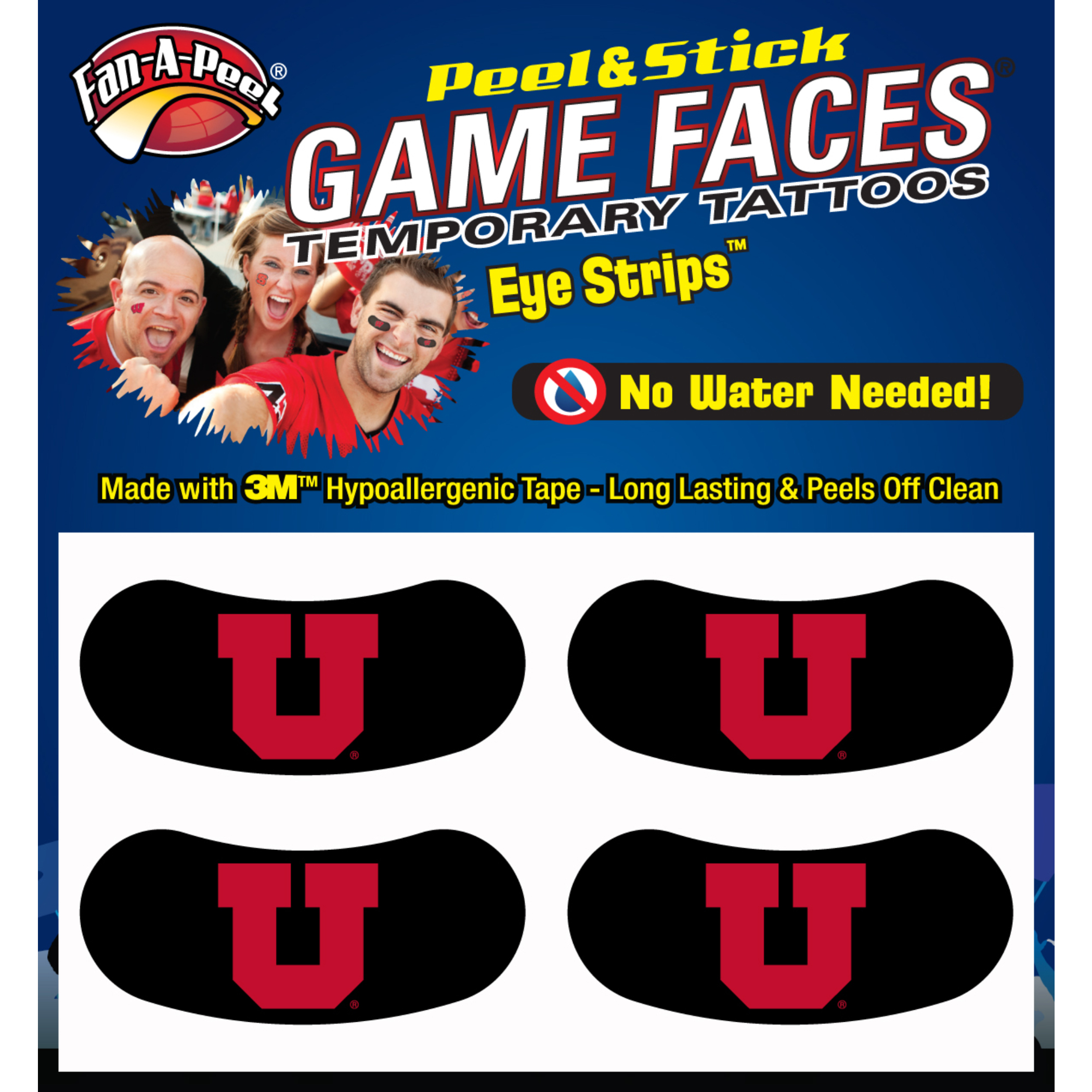 Black Eye Strips Fan-A-Peel / Gamesfaces[ 1.75" x .75" Utah ] - Walmart.com