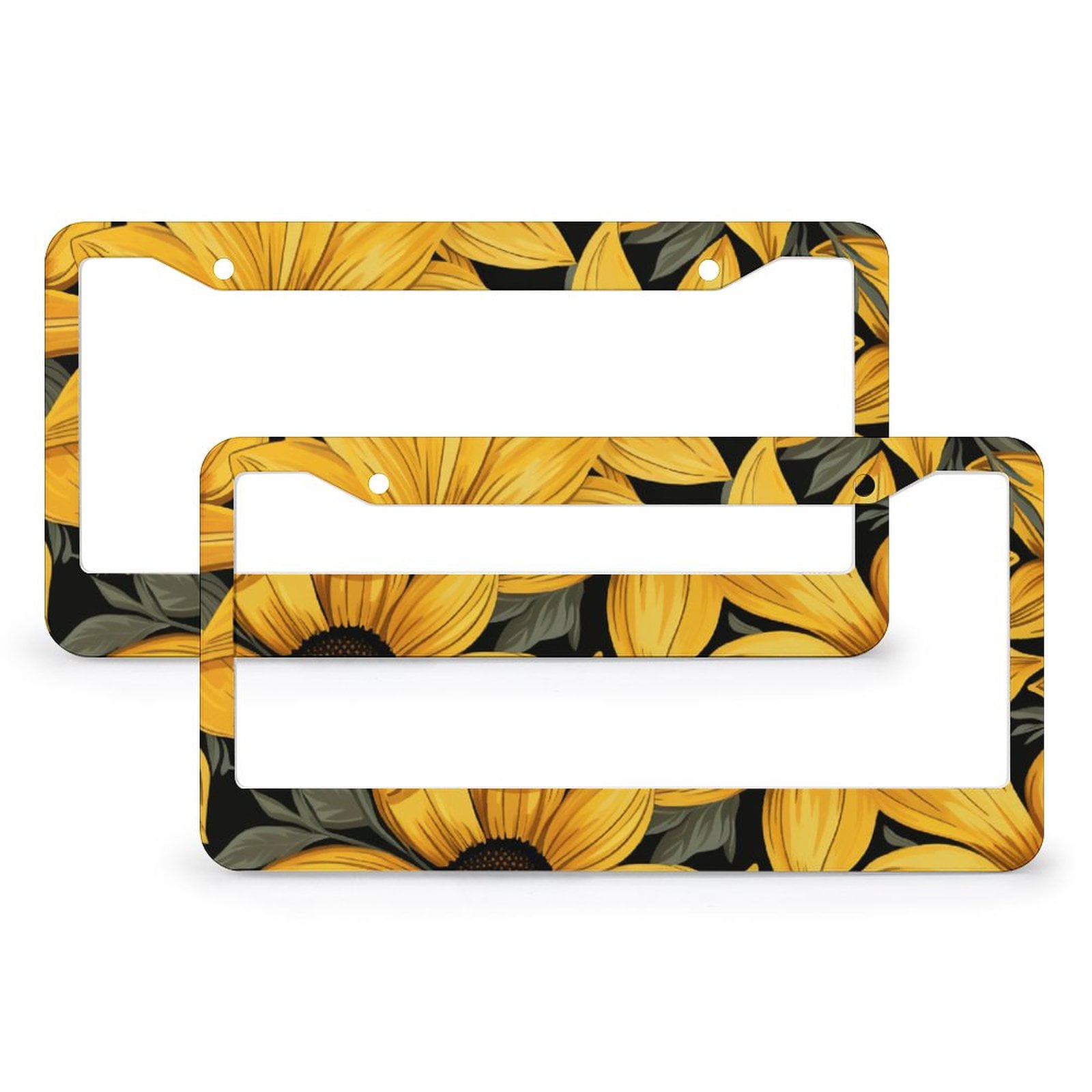 Black Eyed Susan Flower License Plate Frame 2 PCS Modern Daisy Floral ...