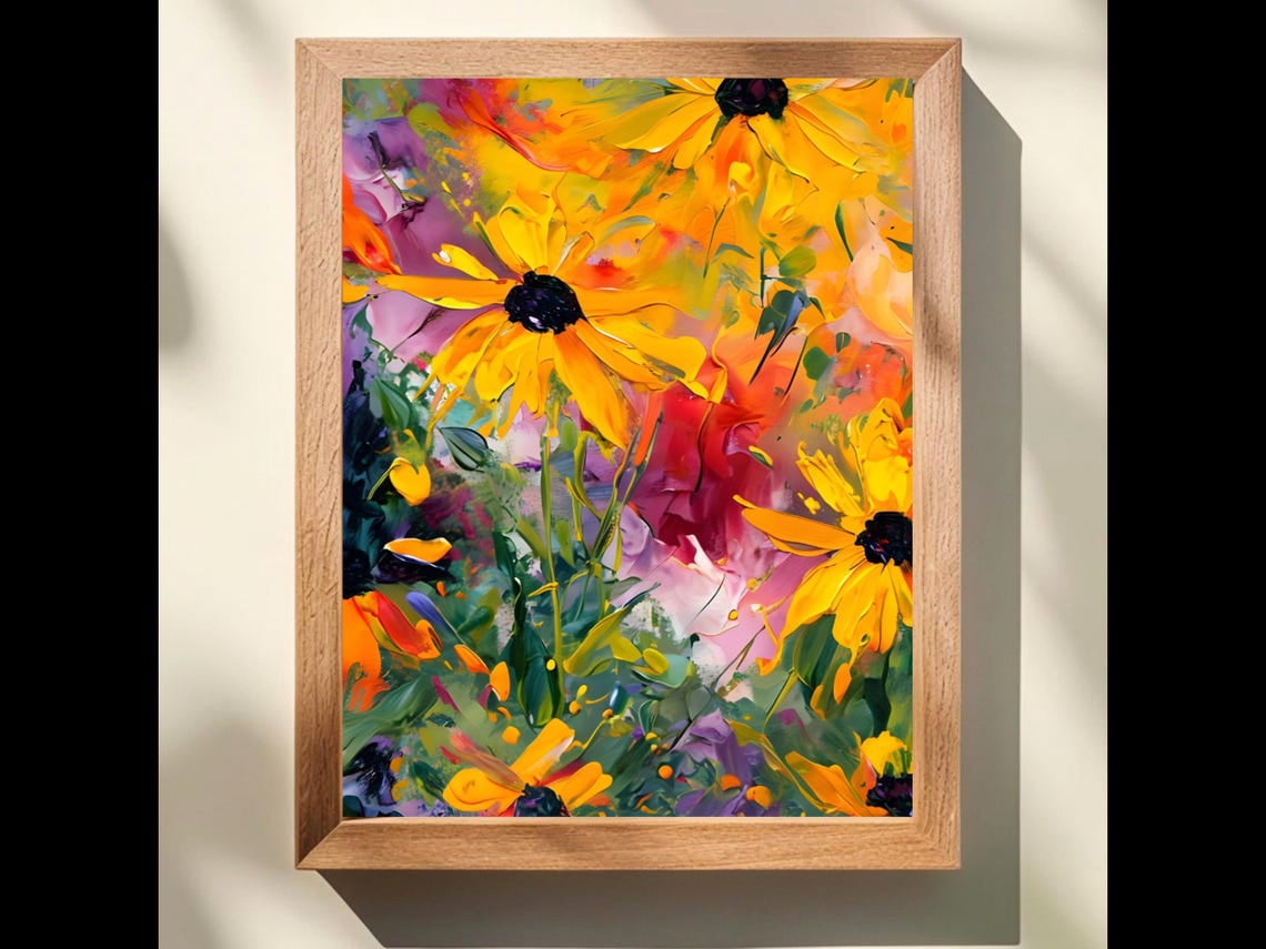 Black Eyed Susan Wall Art, Maryland State Flower Poster, Wildflower ...