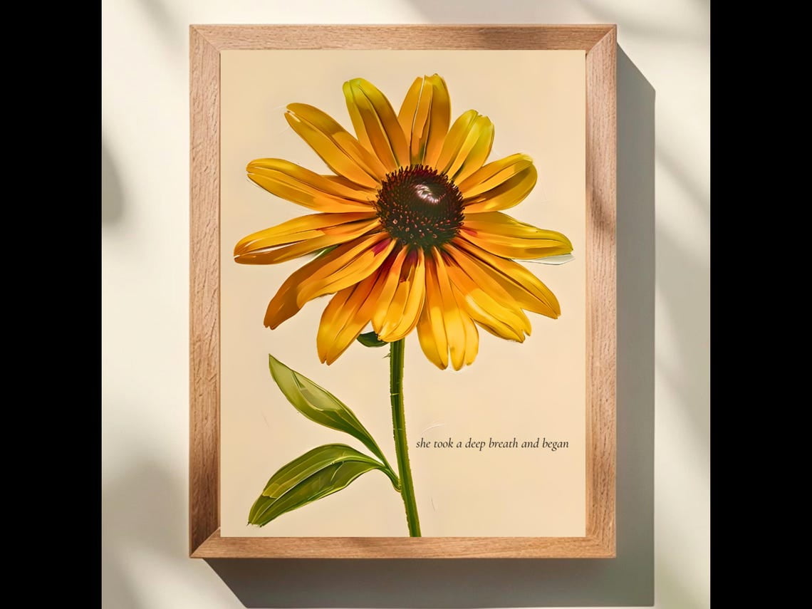 Black Eyed Susan Wall Art – Rudbeckia Maryland State Flower Poster ...