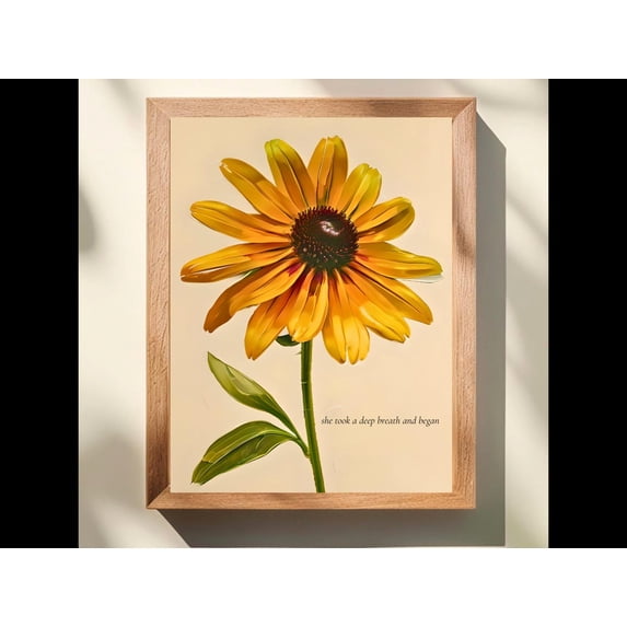 Black Eyed Susan Wall Art – Rudbeckia Maryland State Flower Poster ...