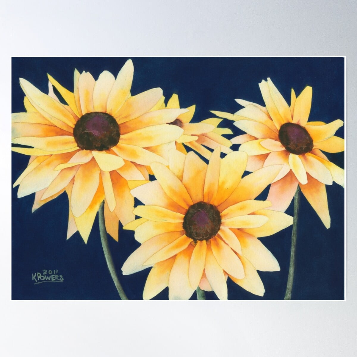 Black-Eyed Susans Two Poster Wall Art, Modern Wall Decor For Living ...