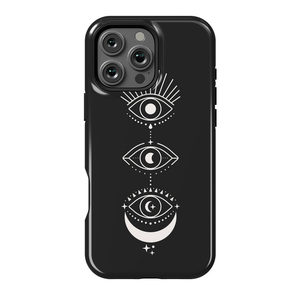 Black Eyes Moon Phases Stylish Phone Case Compatible with iPhone 11 12 ...