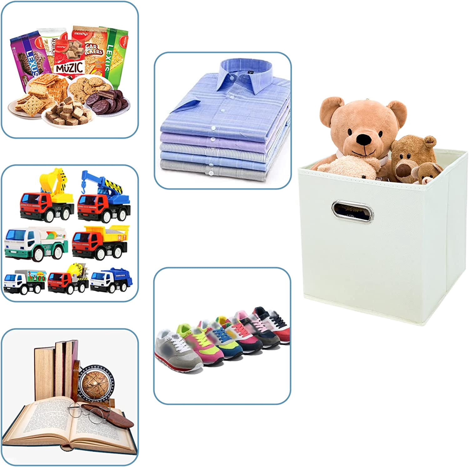 Black Fabric Cubby Storage Bins 13x13x13 Inches Cube Organizer Bin ...