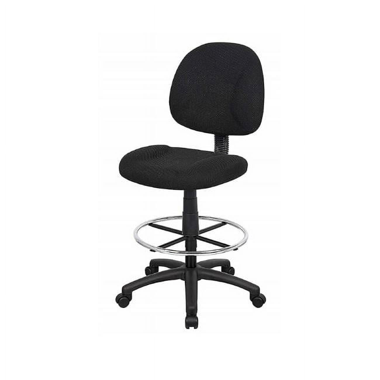 Black Fabric Drafting Chair Stool & Foot Ring - Without Arms - Walmart.com