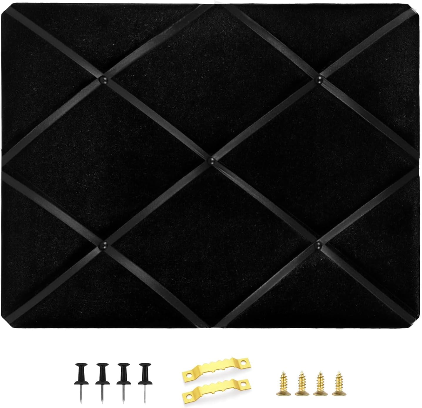 Black Fabric Memo Bulletin Board, 23.6x17.7 inches Velvet Pin Board for ...