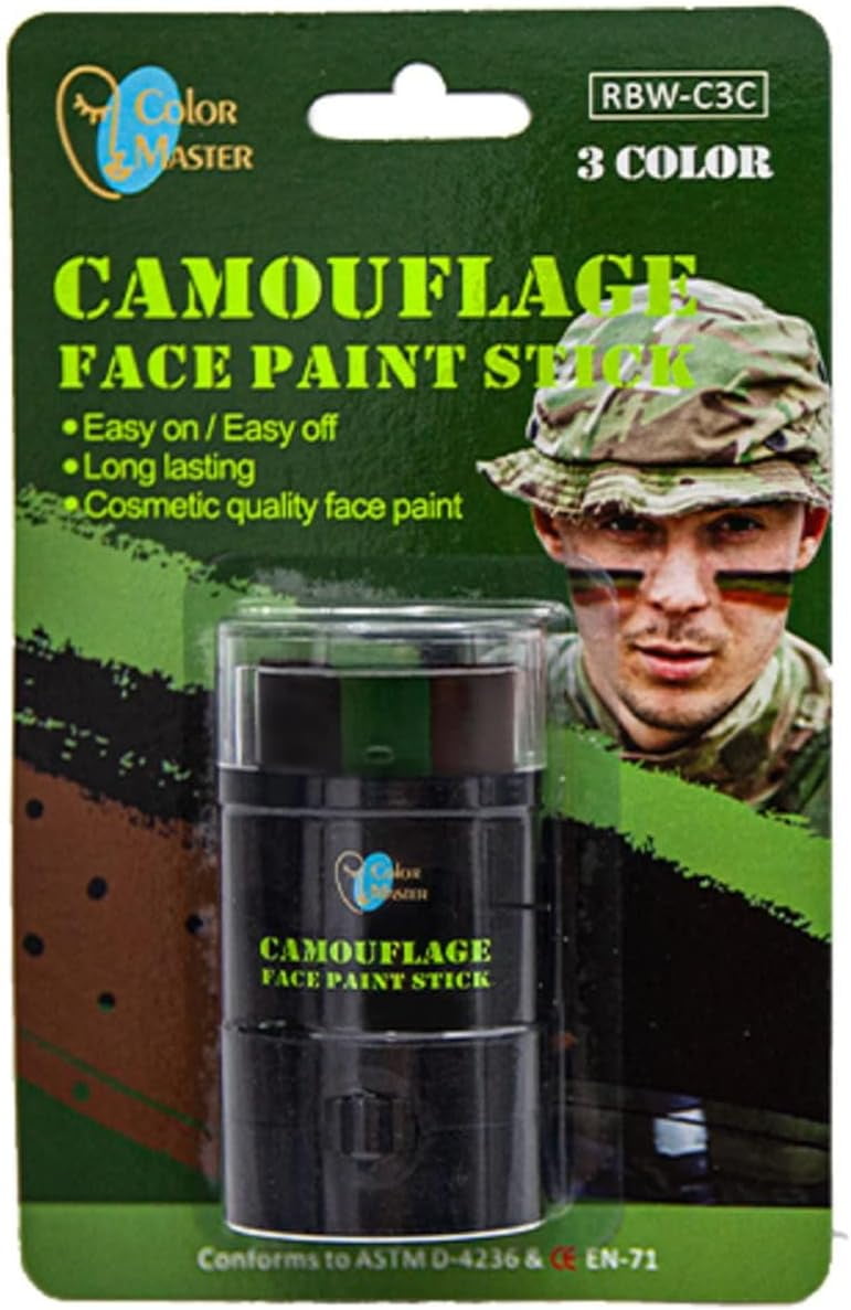 Lucky Art Crayonology Black Face Paint Stick, Multi-Colors Hunting Face ...