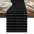 Black Faded Stripes Cotton Linen Table Runner Modern Abstract Art ...