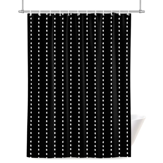 Black Faded Stripes Shower Curtains for Bathroom, Modern Abstract Art ...