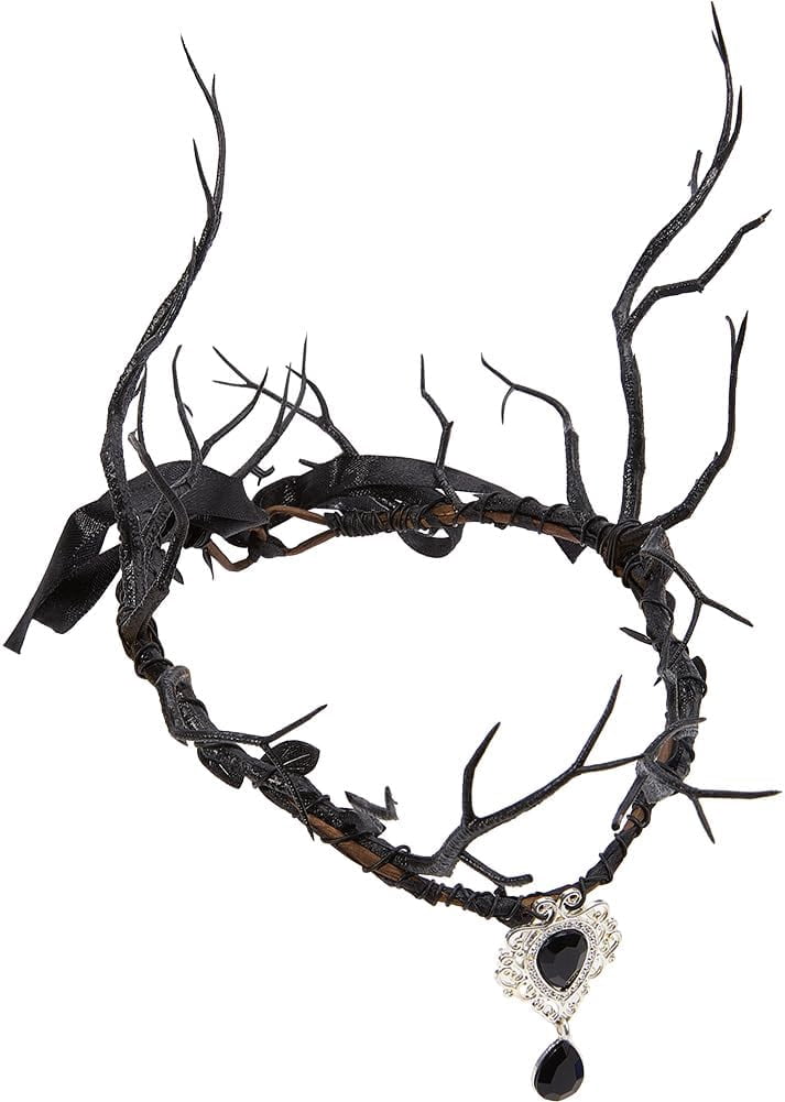 Black Fairy Headpiece Dark Reindeer Woodland Antler Elf with Drop ...