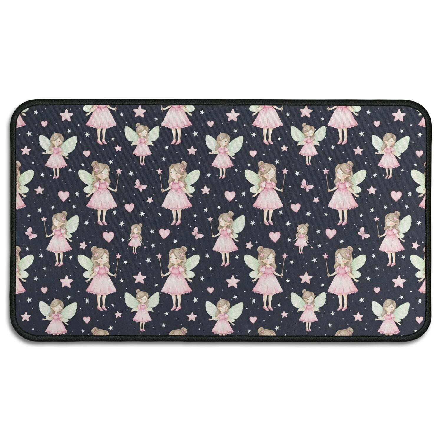 Black Fairy Star Pattern Door Rugs,Washable Non Slip Door Mats Indoor ...