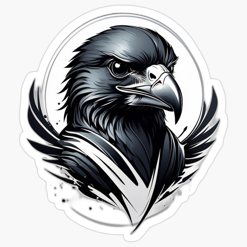 Black Falcon Sticker Phone Decal Water Bottle Stickers Car Decals ...