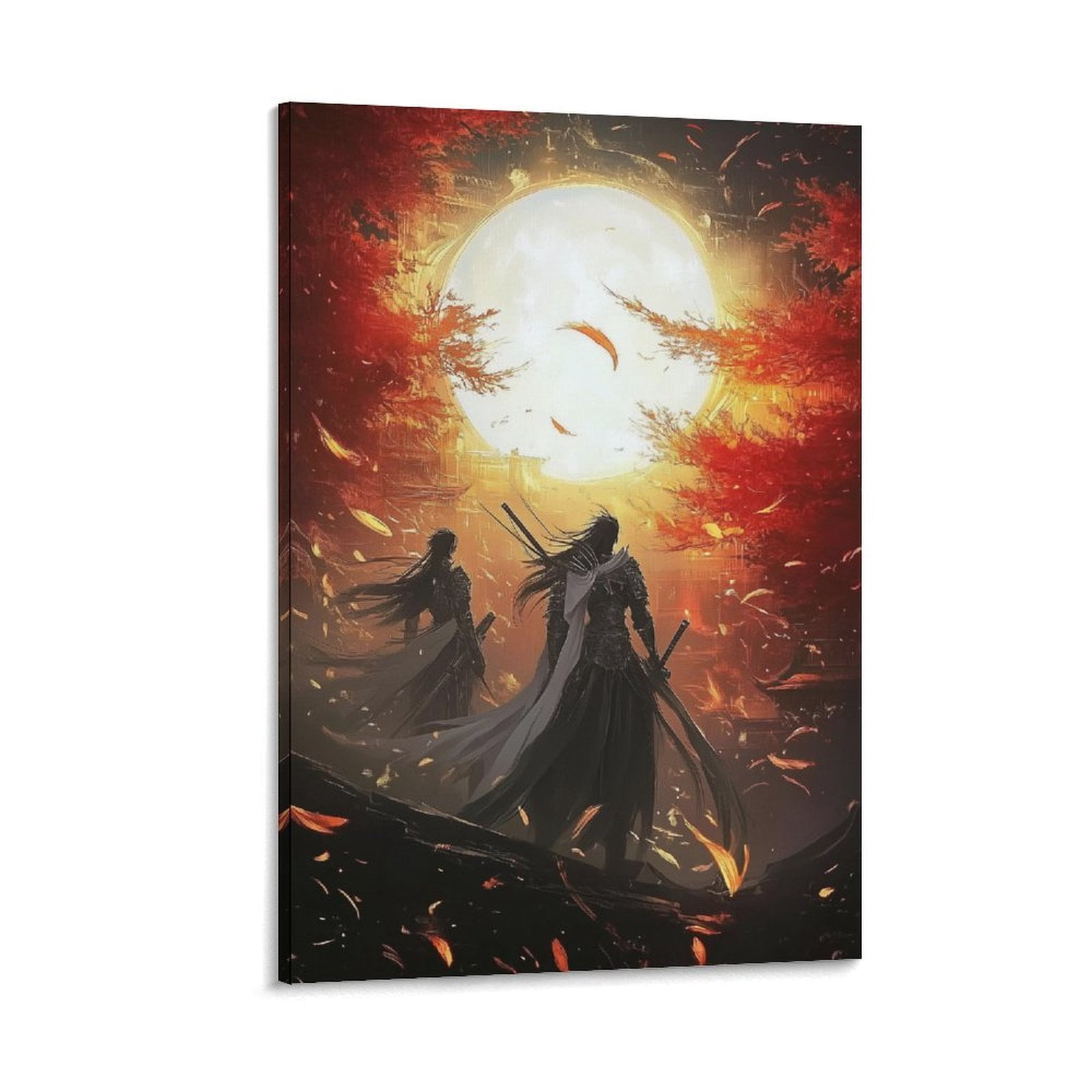 Black Fantasy Warrior Painting Picture Print Canvas Poster Wall Paint ...