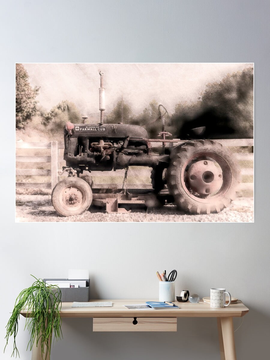 Black Farmall Cub Poster Wall Art, Modern Wall Decor For Living Room ...