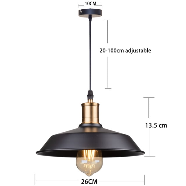 Black Farmhouse Pendant Light Industrial Vintage Hanging Lamp Kitchen ...