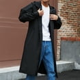 Black Fashion Adult Waterproof Long Raincoat Women Men Rain Coat Hooded ...